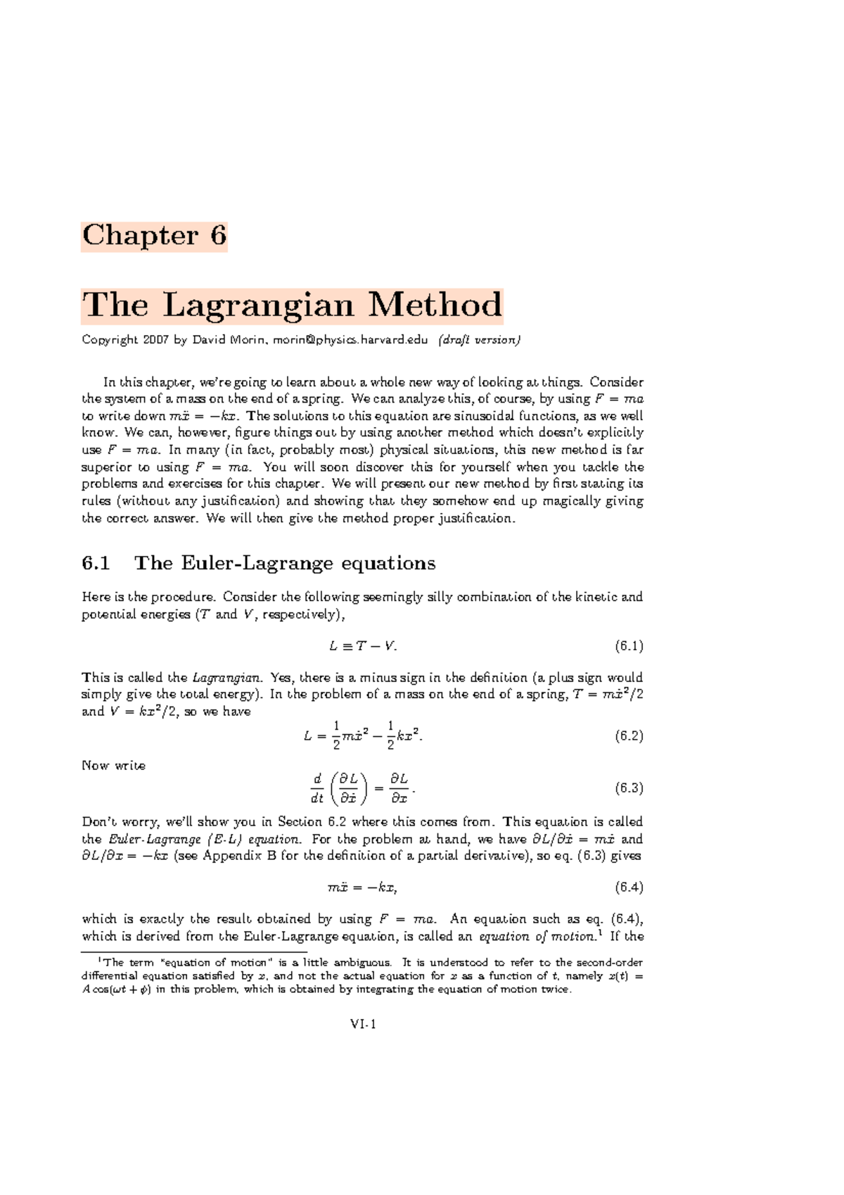 Pendulum Lagrange questions and answers - Chapter 6 The Lagrangian Method Copyright 2007 by ...