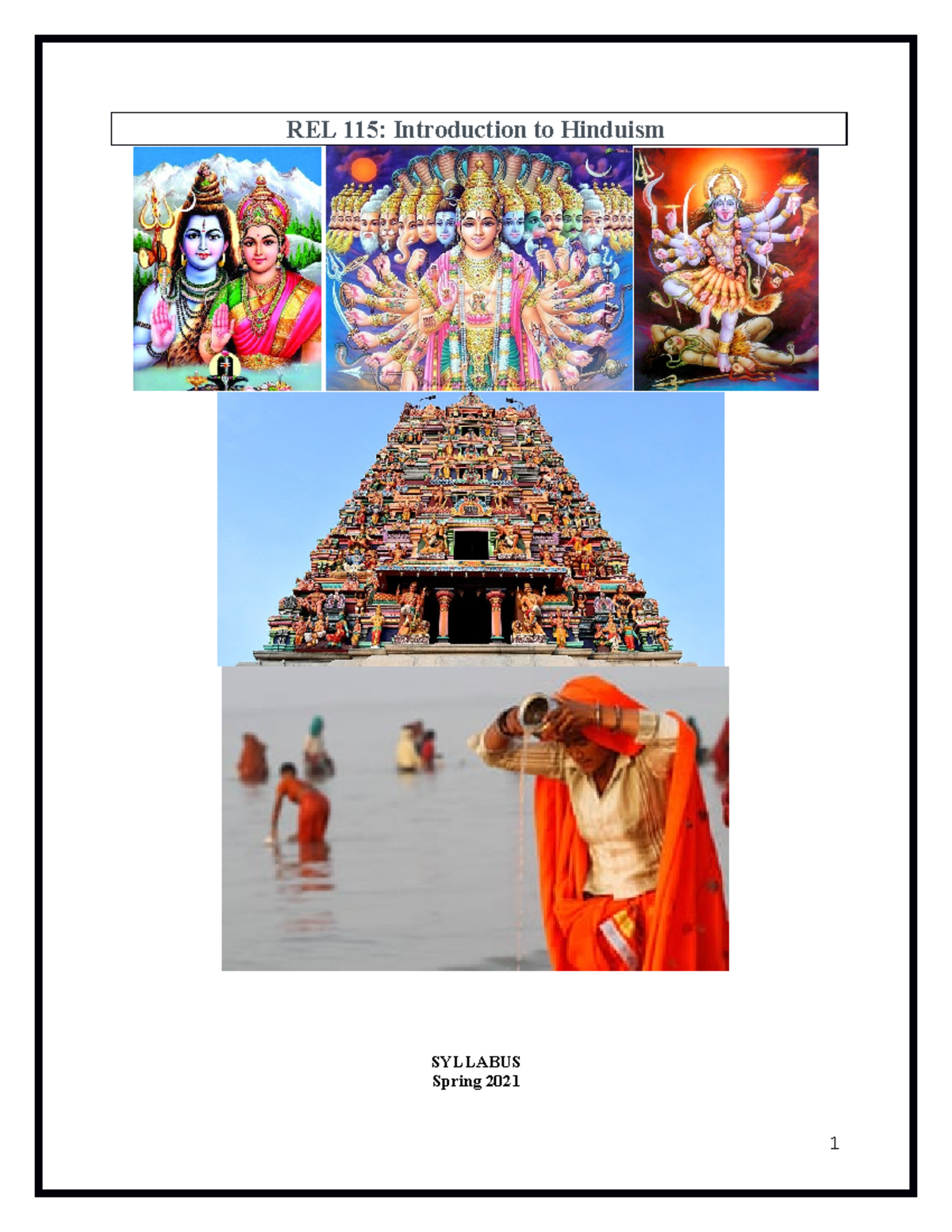 REL 115 Introduction to Hinduism spring 2021 final syllabus - REL 115 ...