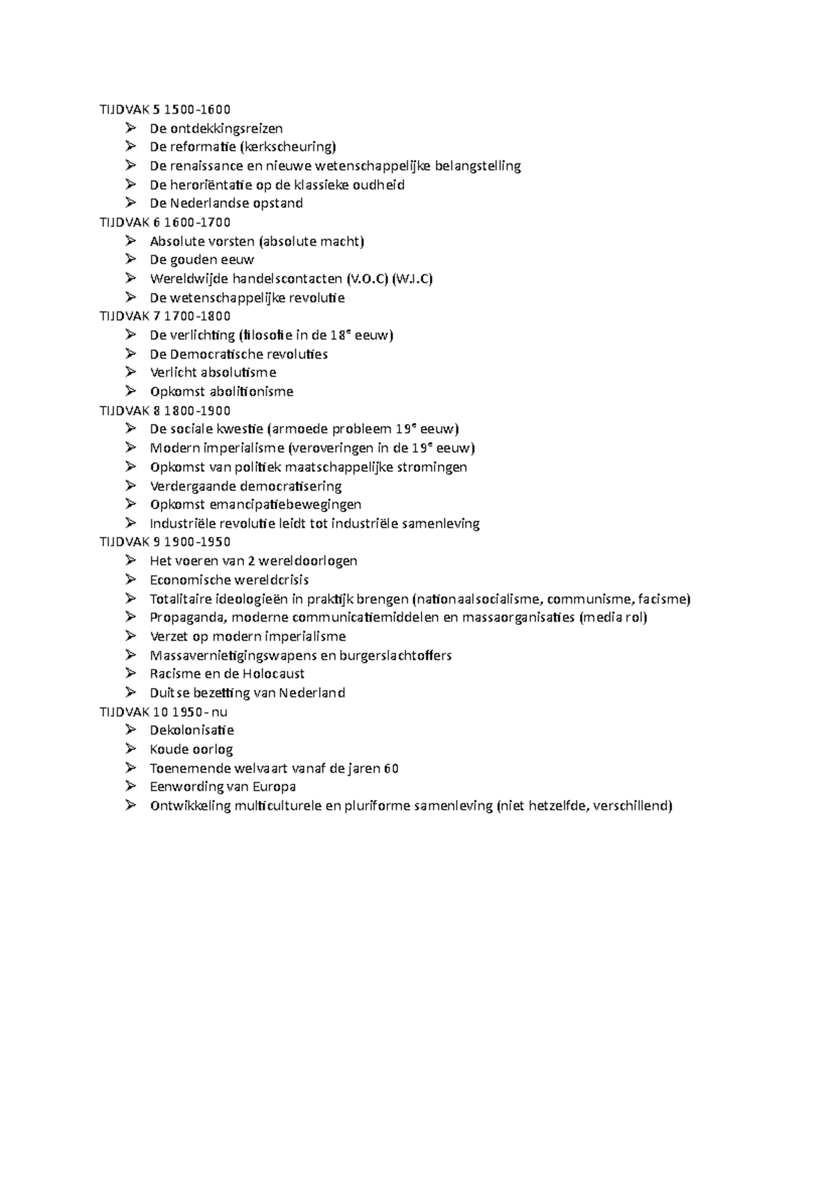Kenmerkende aspecten - TIJDVAK 5 1500- De ontdekkingsreizen De ...