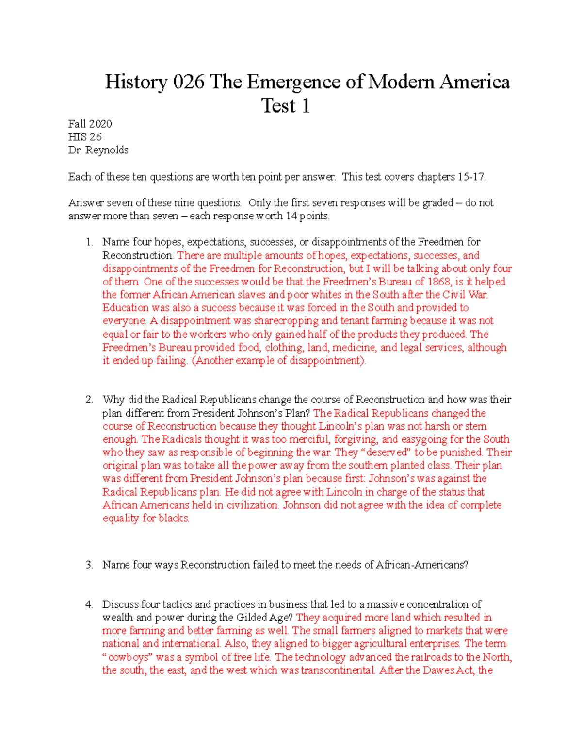 Thomas, Holly T1 - TEST 1, Dr. R - History 026 The Emergence of Modern ...