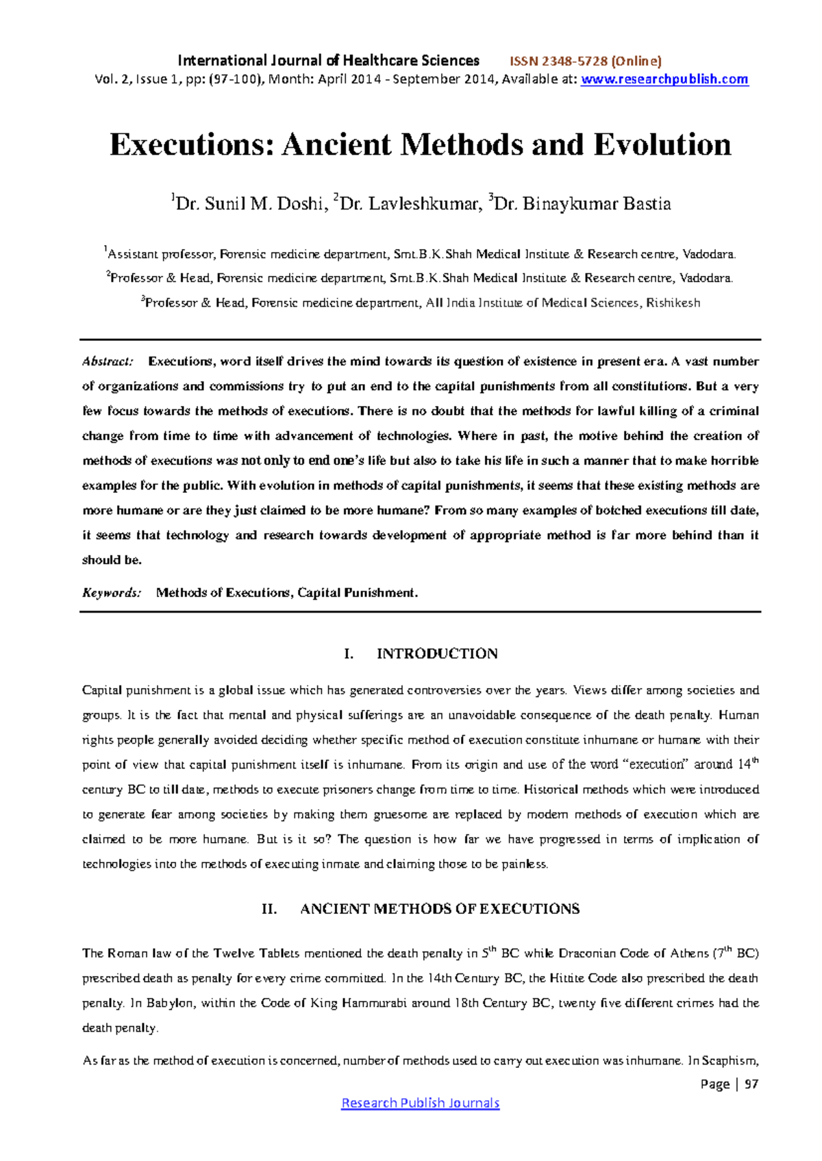 Executions-387 - Vol. 2, Issue 1, pp: (97-100), Month: April 2014 - September 2014, Available at ...