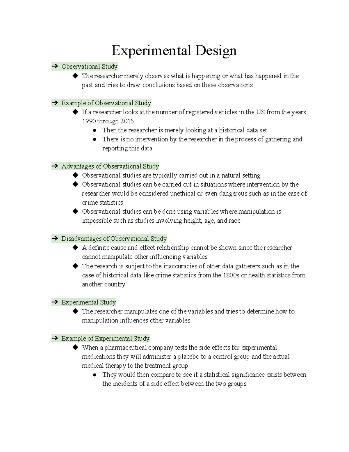 Experimental Design - Studocu