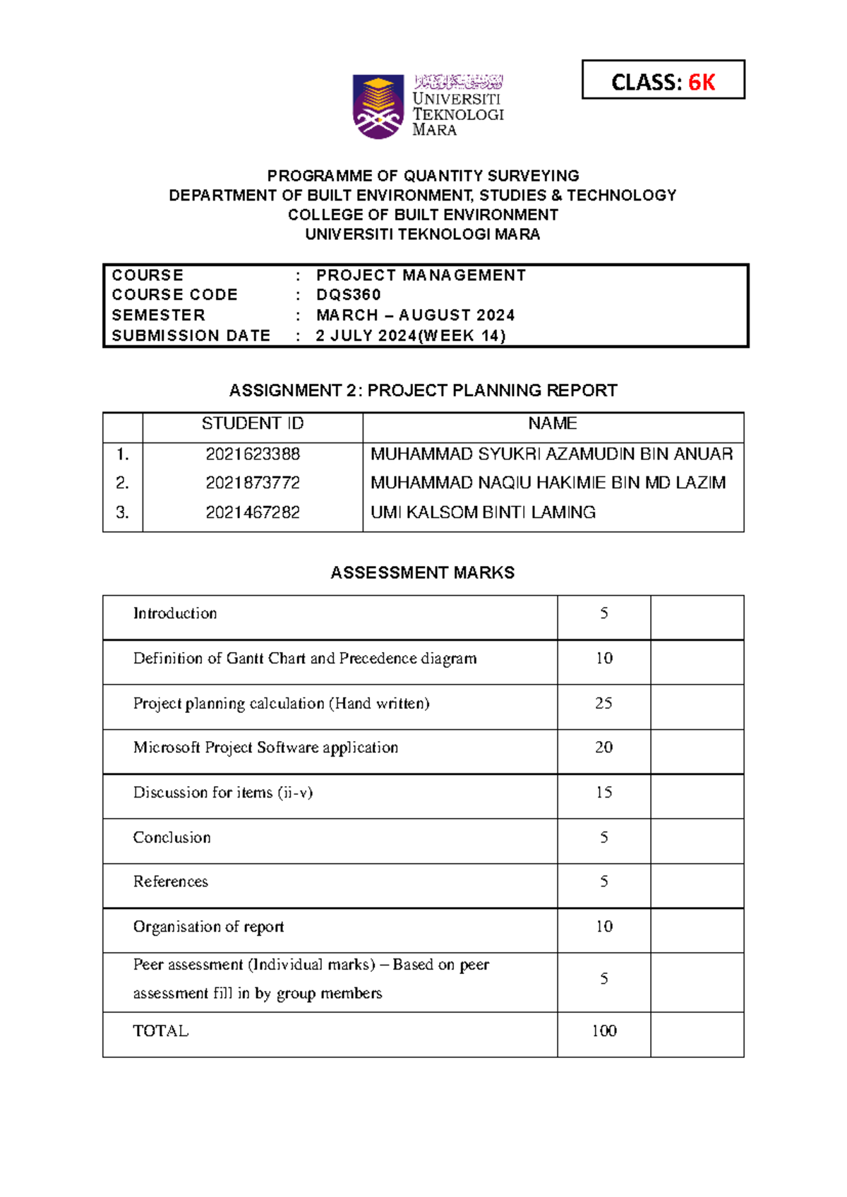 Example Poster For Assignment 2 Construction Project Management ...