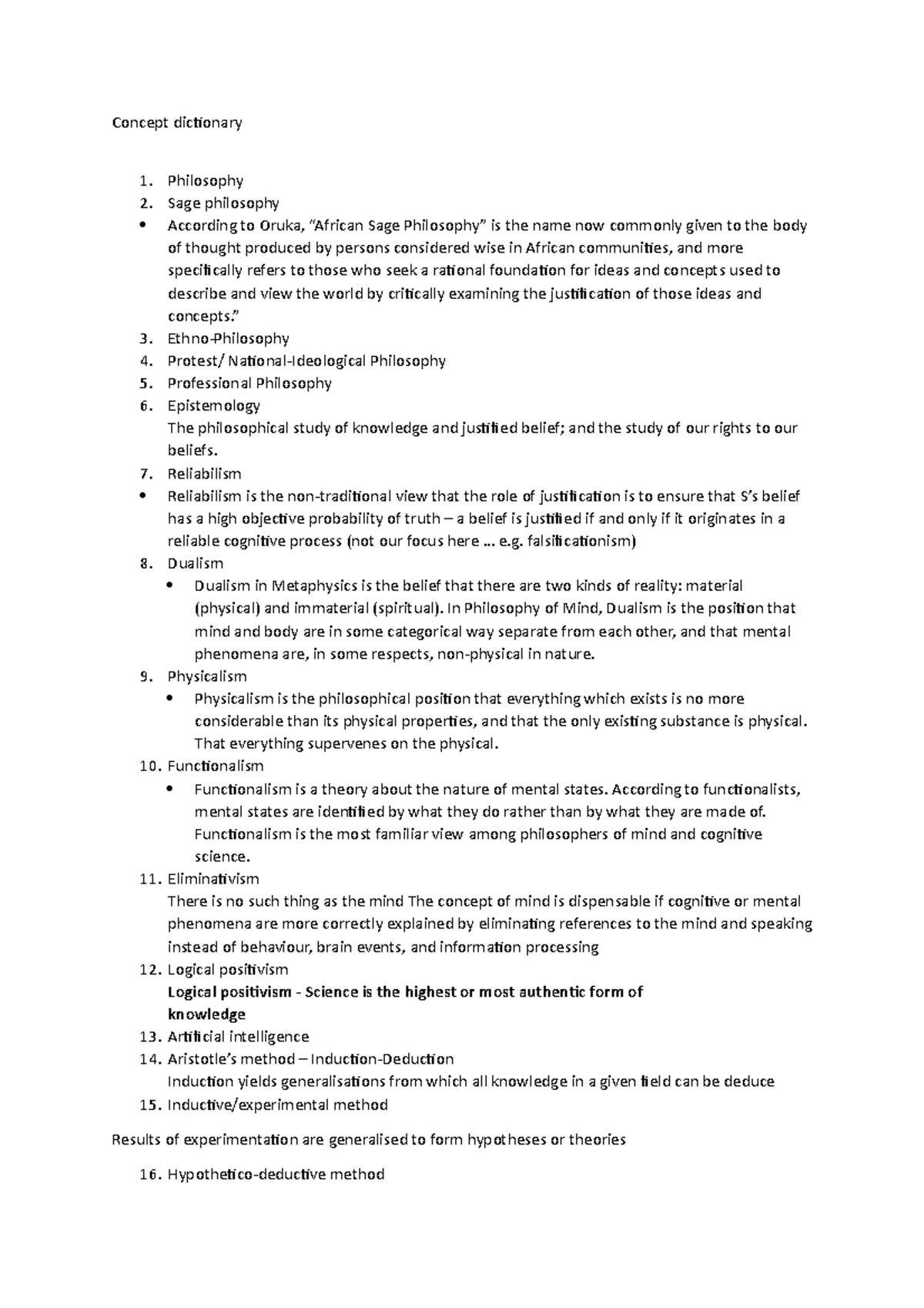 Concept dictionary - Concept dictionary Philosophy Sage philosophy ...