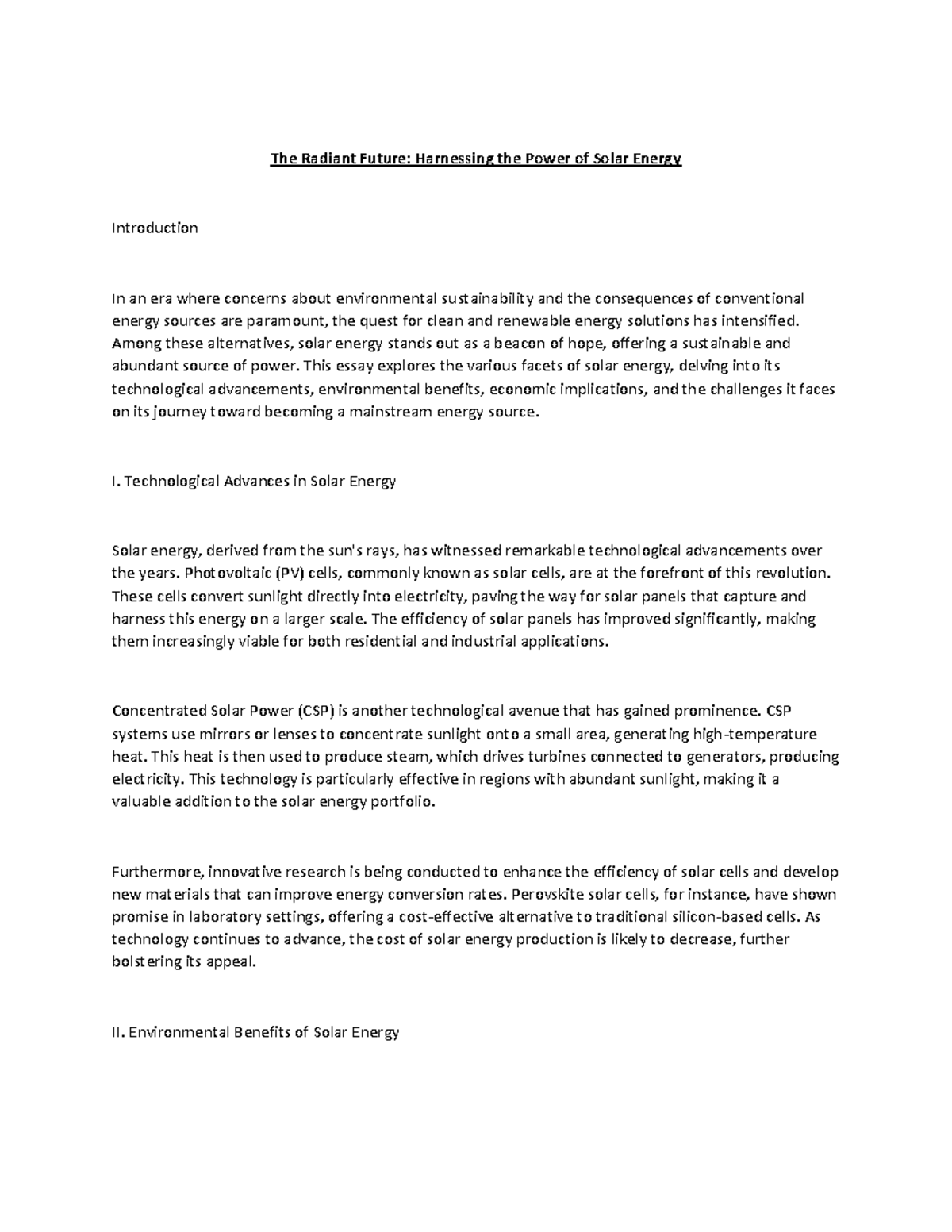 The Radiant Future Harnessing the Power of Solar Energy - The Radiant ...