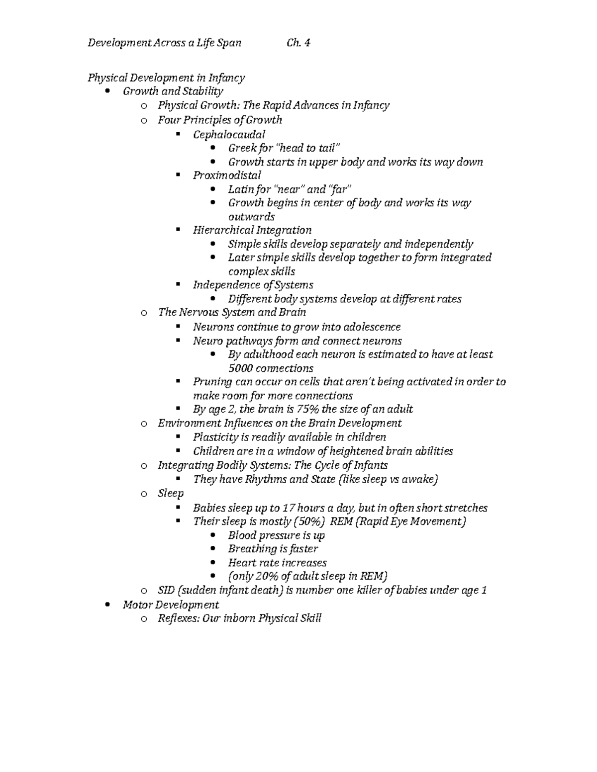 SCHC505 Chapter 4 - Lecture notes ch 4 - Physical Development in ...