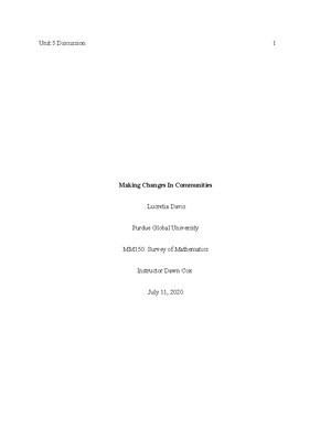 Ldavis MM150 Unit 3 Discussion - Unit 3 Discussion linear Equations ...