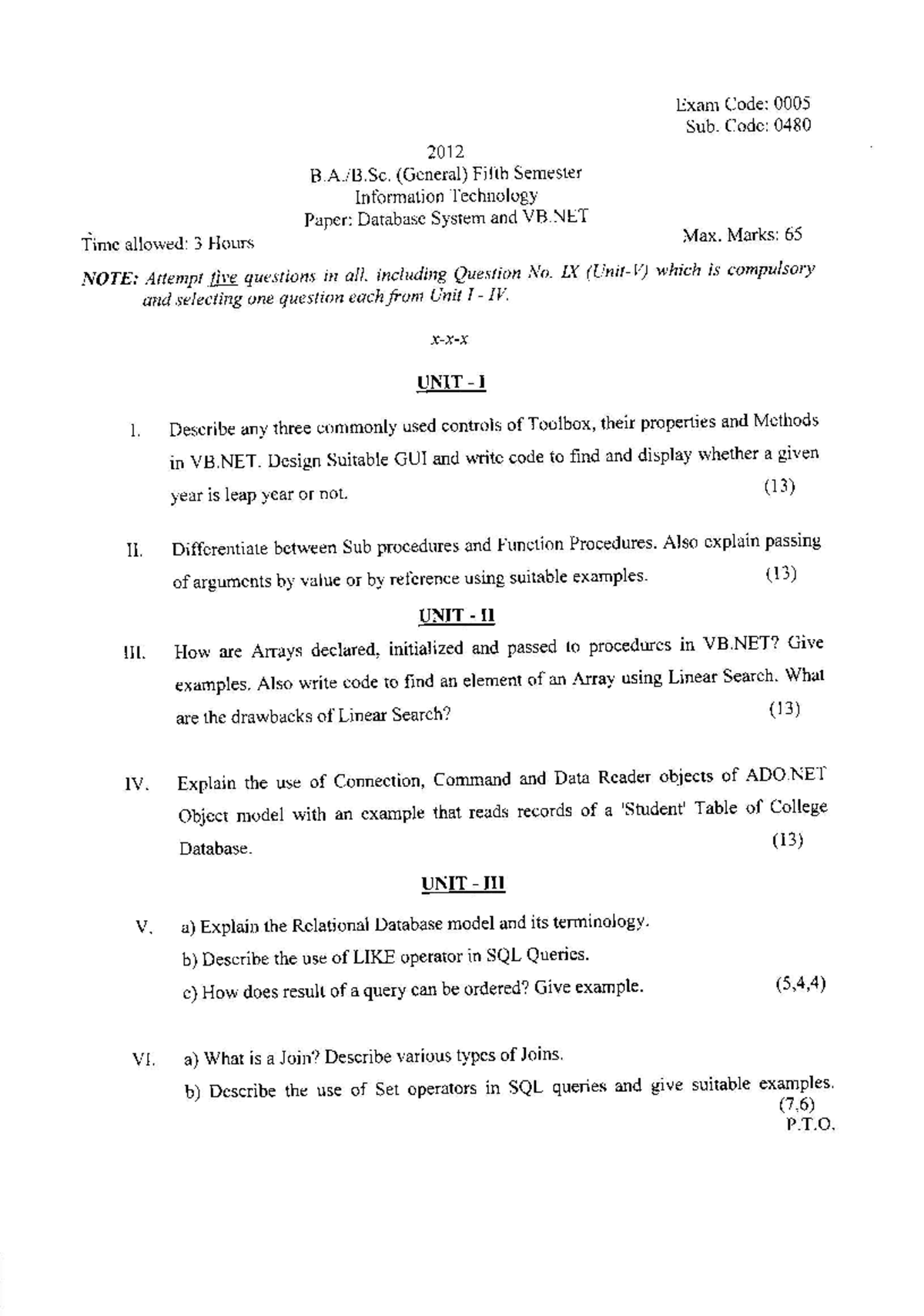 IT previous year - Scanned by CamScanner Scanned by CamScanner Total No. of Questions : 9 ...