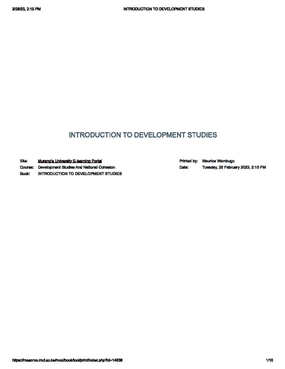 Session 1 - Development studies (UCU102) - Studocu