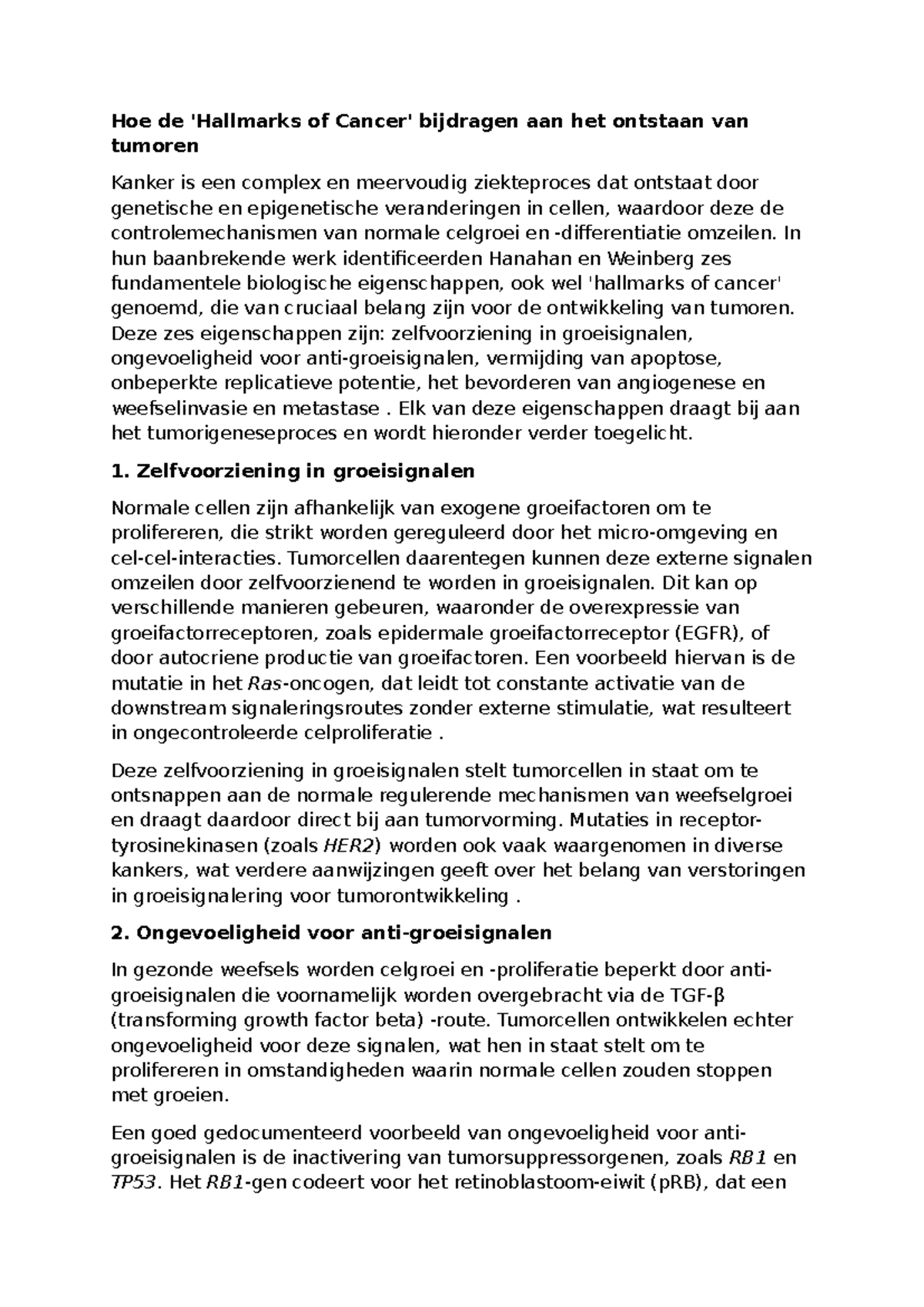 Hallmarks Of Cancer Hoe De Hallmarks Of Cancer Bijdragen Aan Het