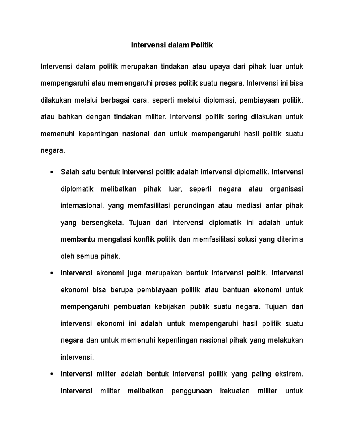 Intervensi dalam Politik - Intervensi dalam Politik Intervensi dalam ...