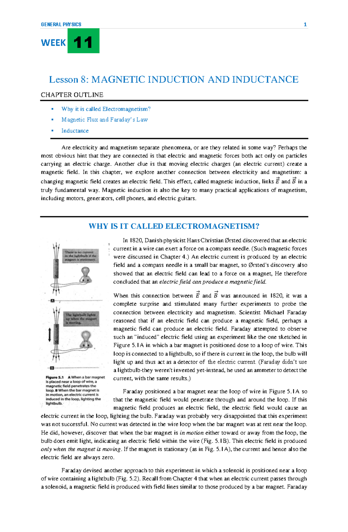 Magnetic Induction and Inductance - WEEK 11 Lesson 8: MAGNETIC ...
