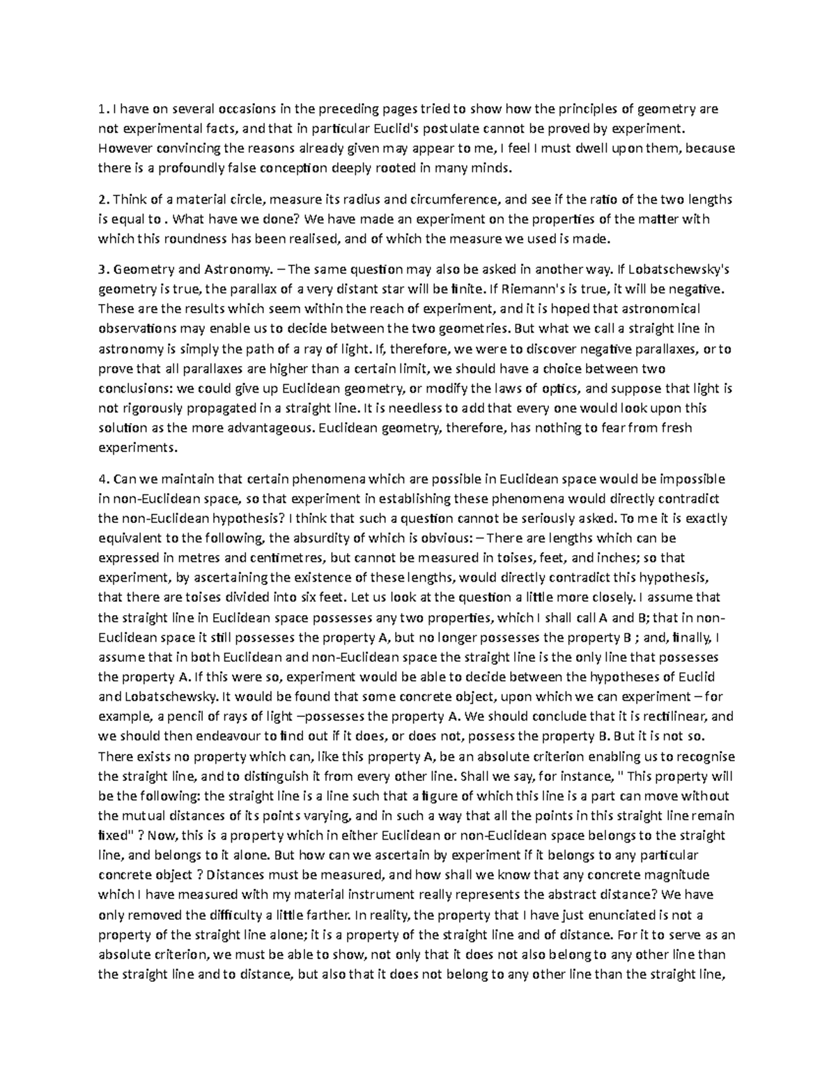 Chapter 5 Experiment AND Geometry - I have on several occasions in the ...