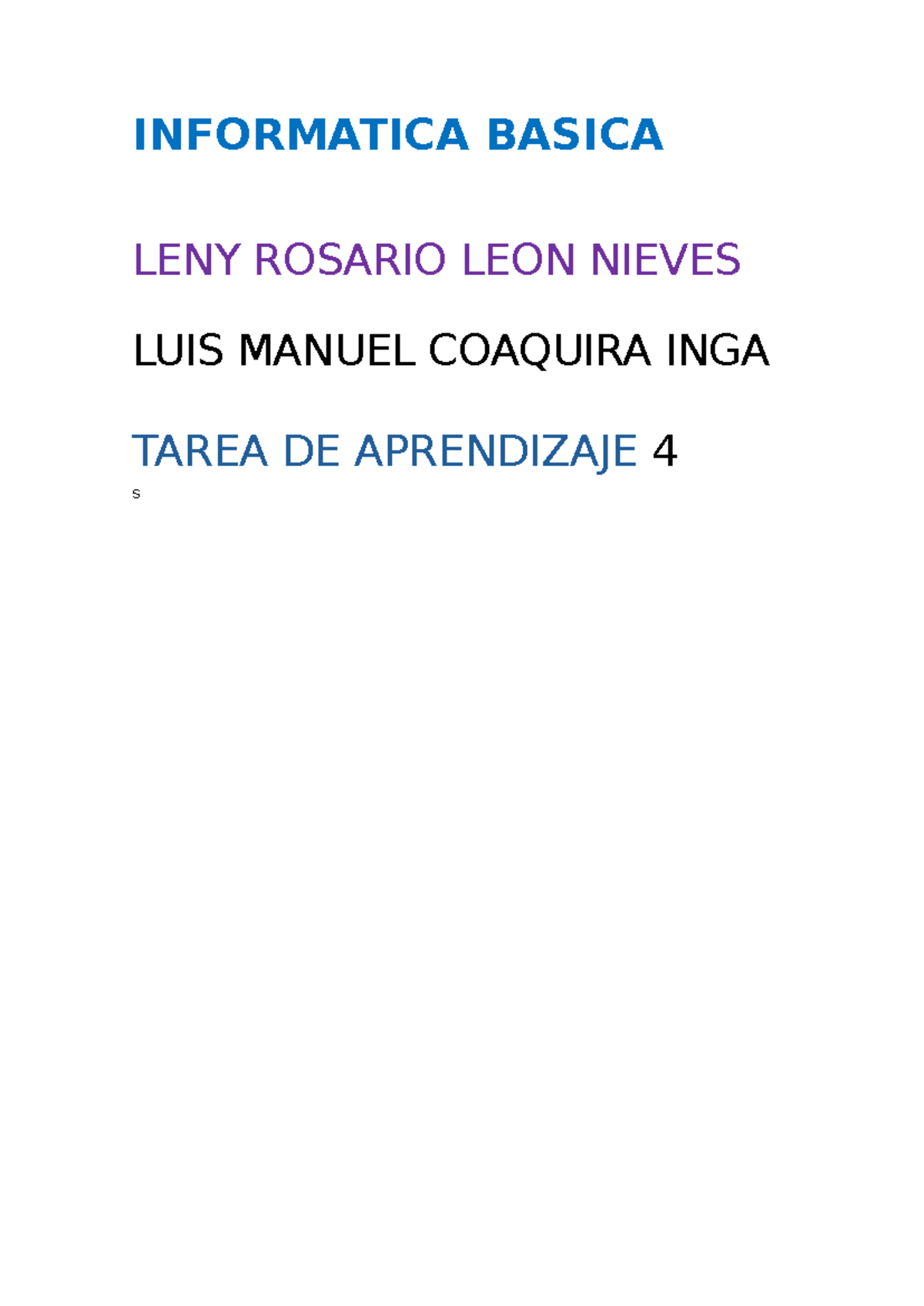 Informatica Basica - Ensayos I - INFORMATICA BASICA LENY ROSARIO LEON ...