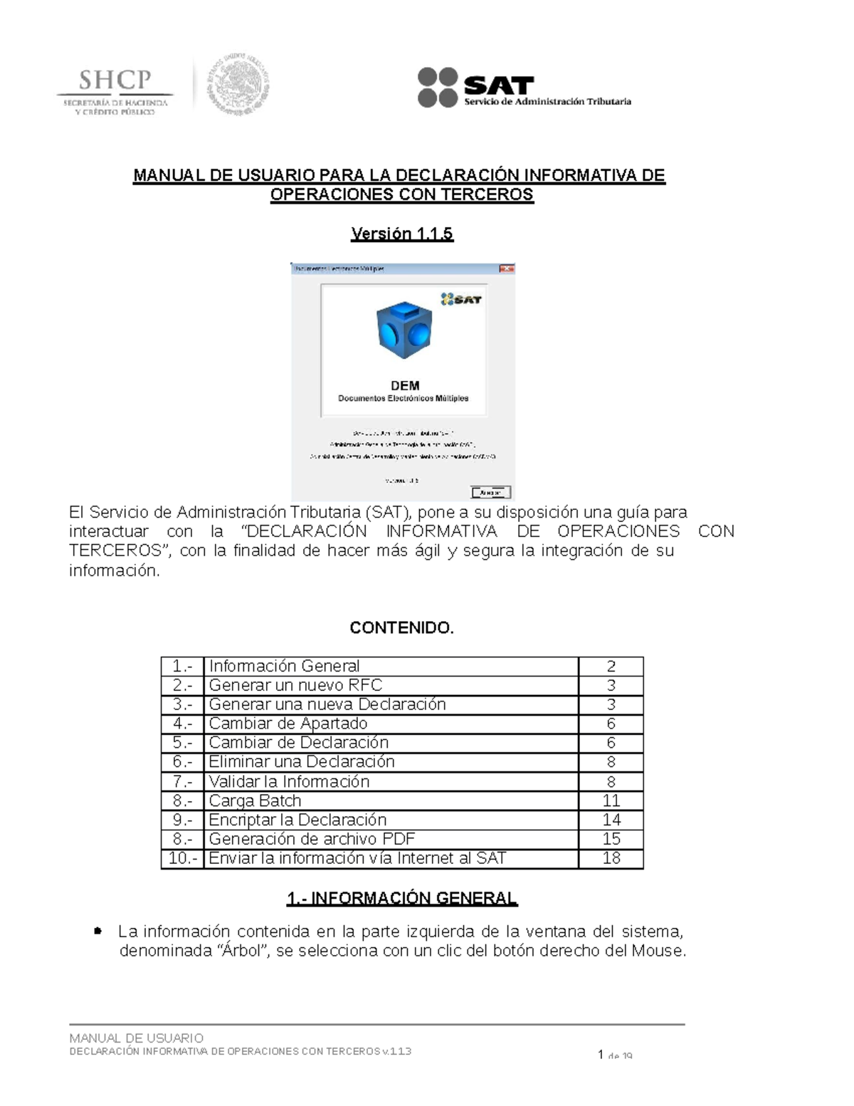 tutorial del sat - MANUAL DE USUARIO DECLARACIÓN INFORMATIVA DE ...
