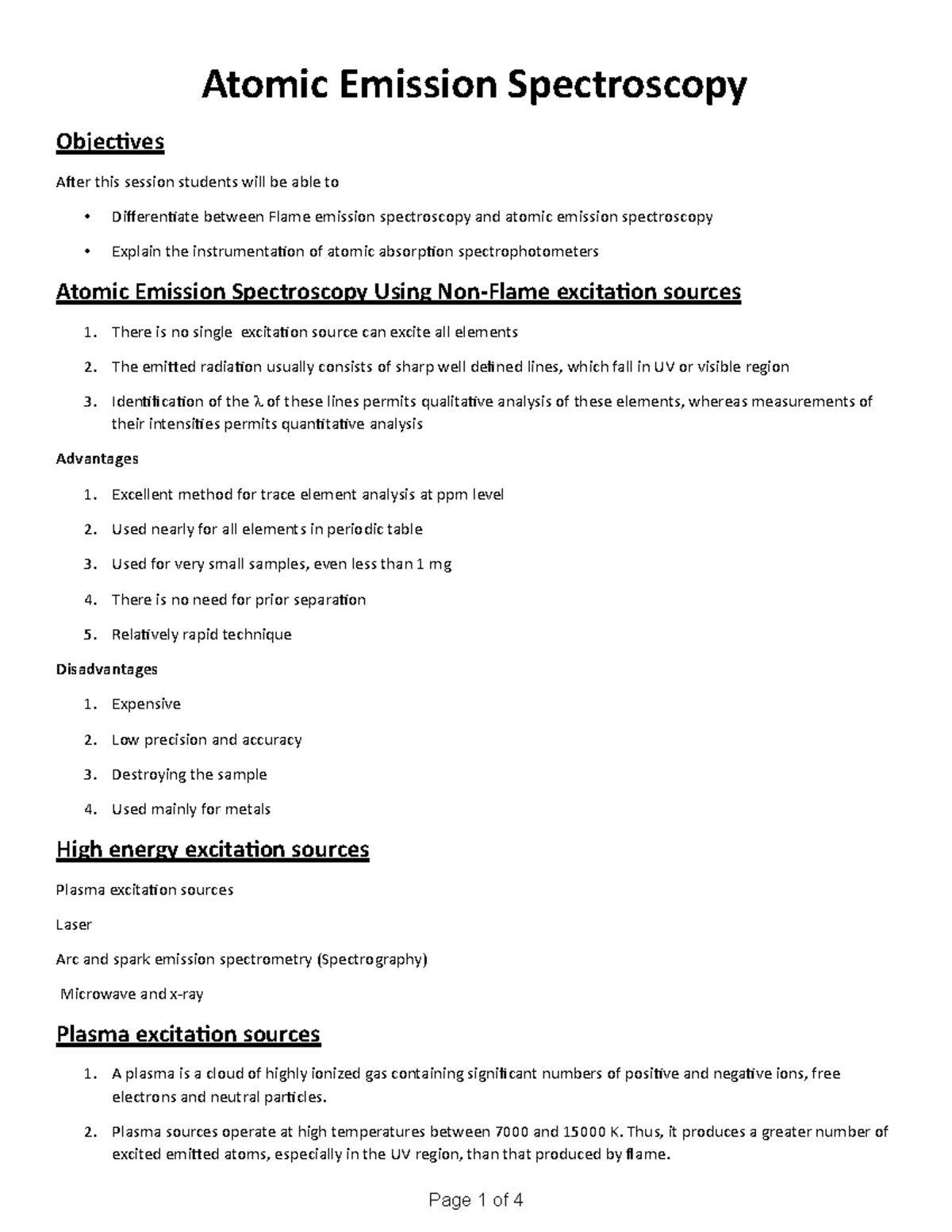 Chapter - 3 Atomic Emission Spectroscopy - Page 1 of 4 Objectives ...