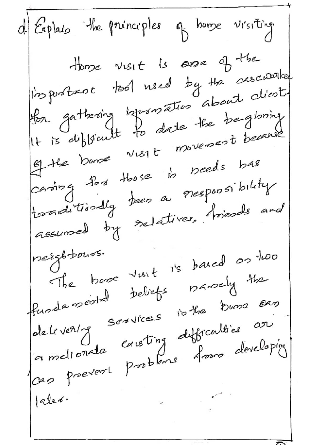 Principles of home visiting - Case Work and Counselling : Working with ...