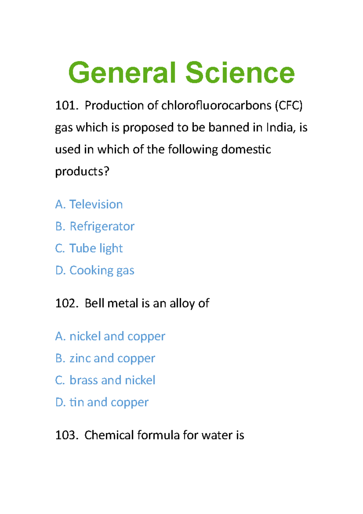 General Science work12 - General Science Production of ...