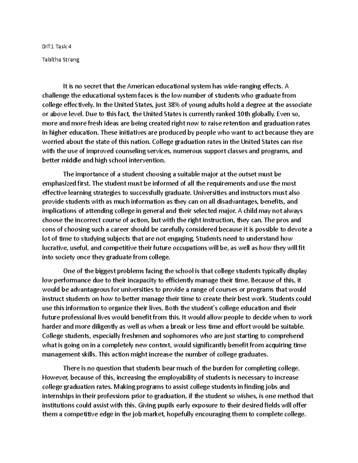 DIT1 Task 4 Revised - task 4 - DIT1 Task 4 Tabitha Strang It is no ...