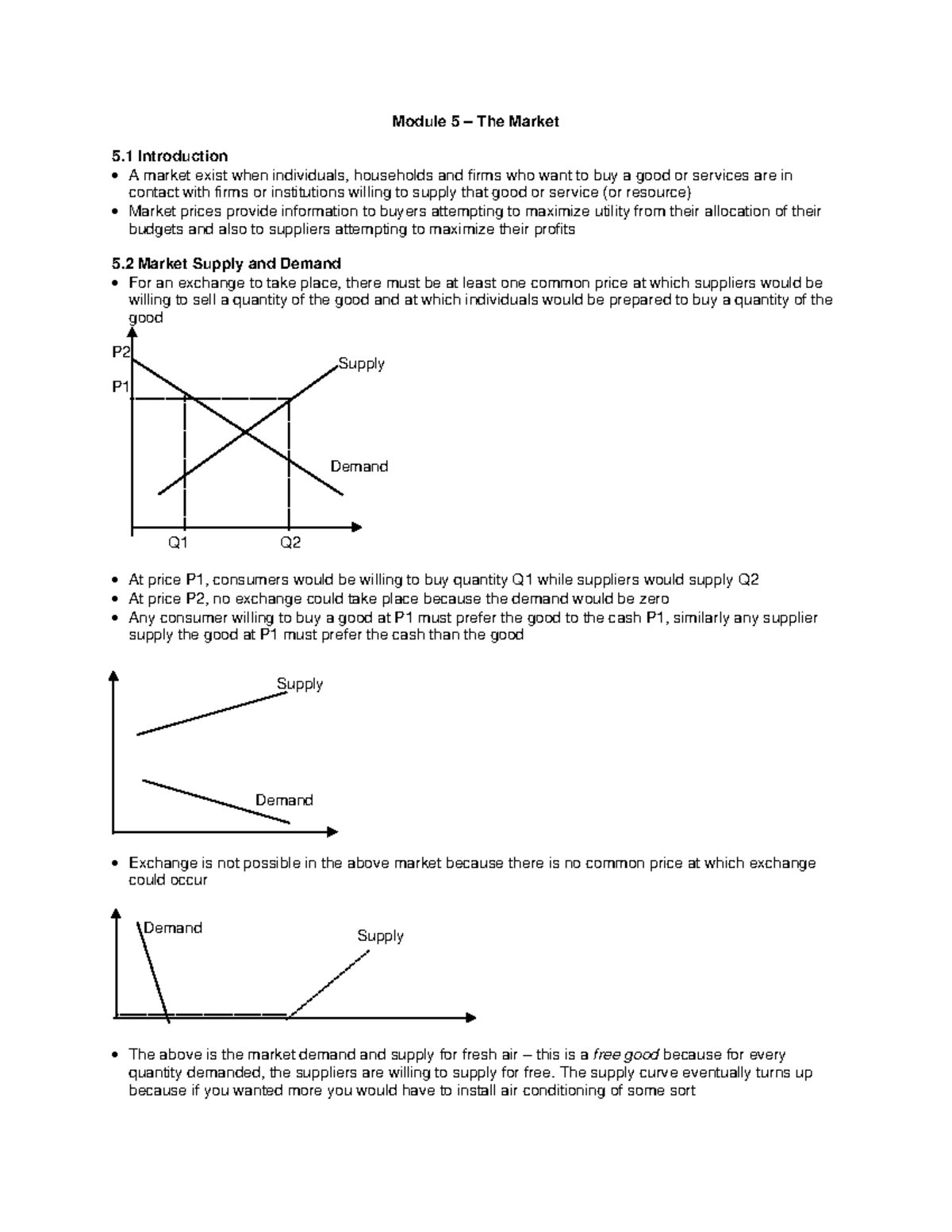 Ch5 The Market - Economics - Module 5 – The Market 5 Introduction A ...
