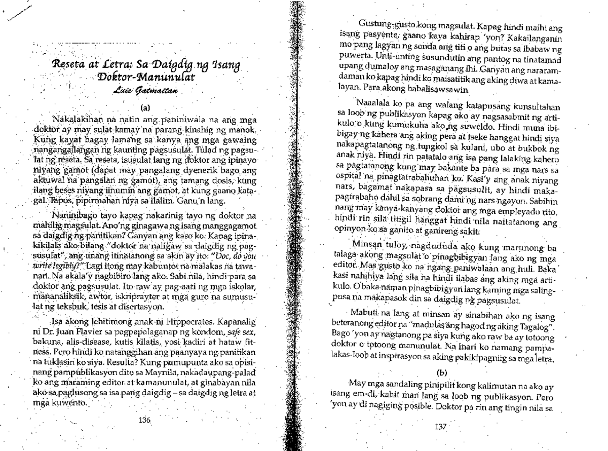 Filipino-handout 113514 - General Education - Studocu