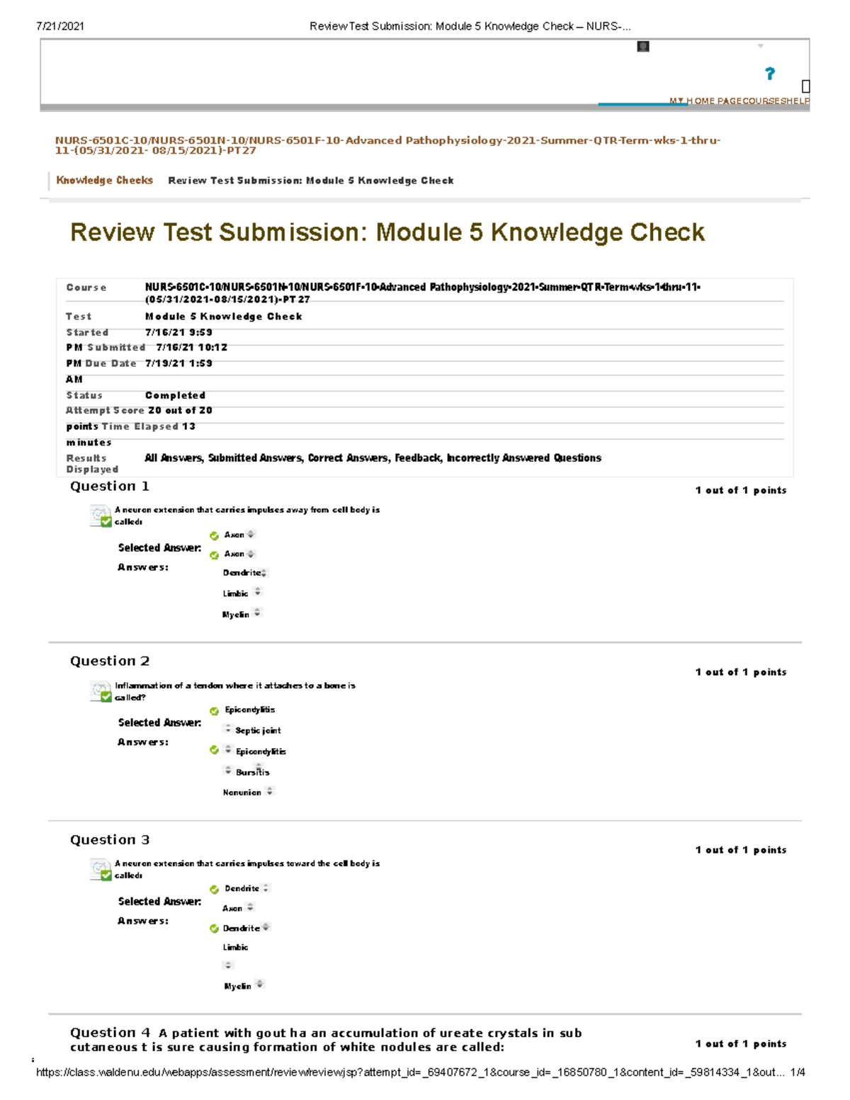 NURS-6501C-10, NURS-6501N-10, NURS-6501F-10 Module 5 Knowledge Check ...
