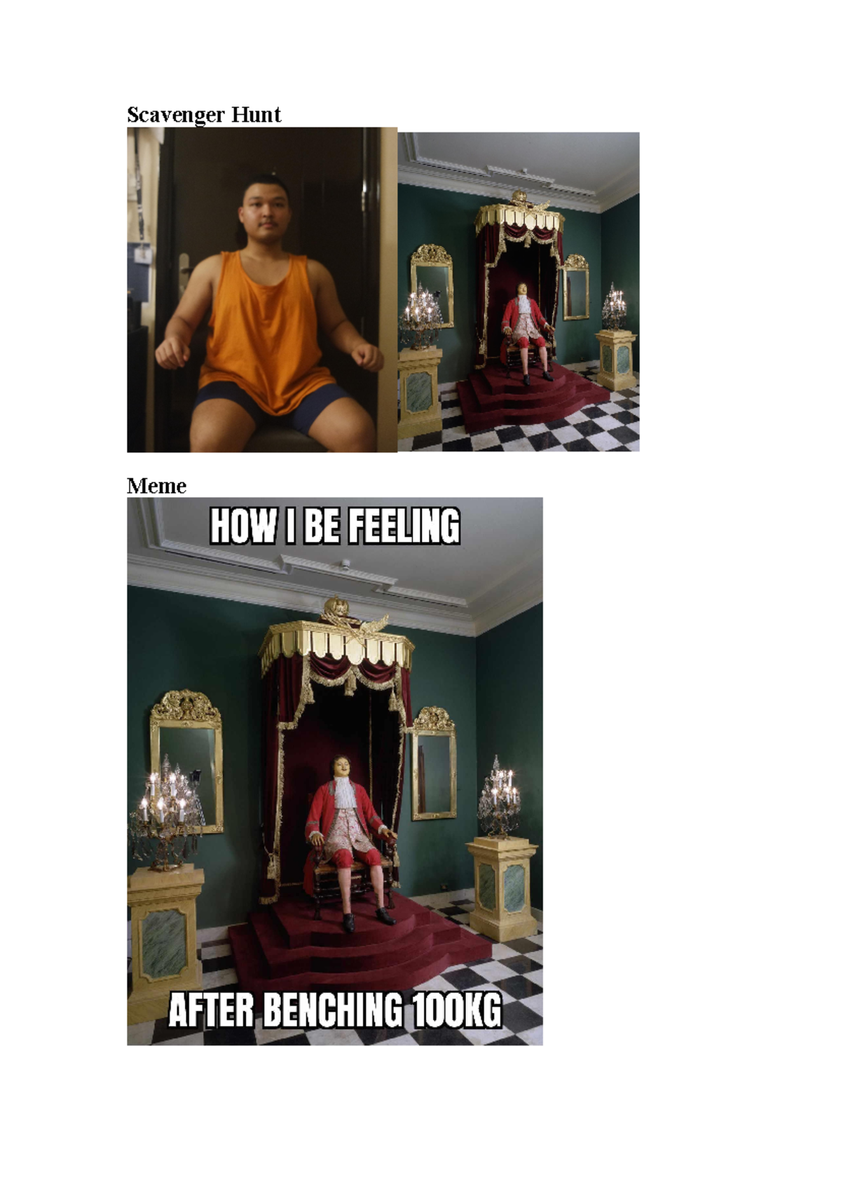 Virtual Field trip Ged 108 - Scavenger Hunt Meme Sketch Carlo ...