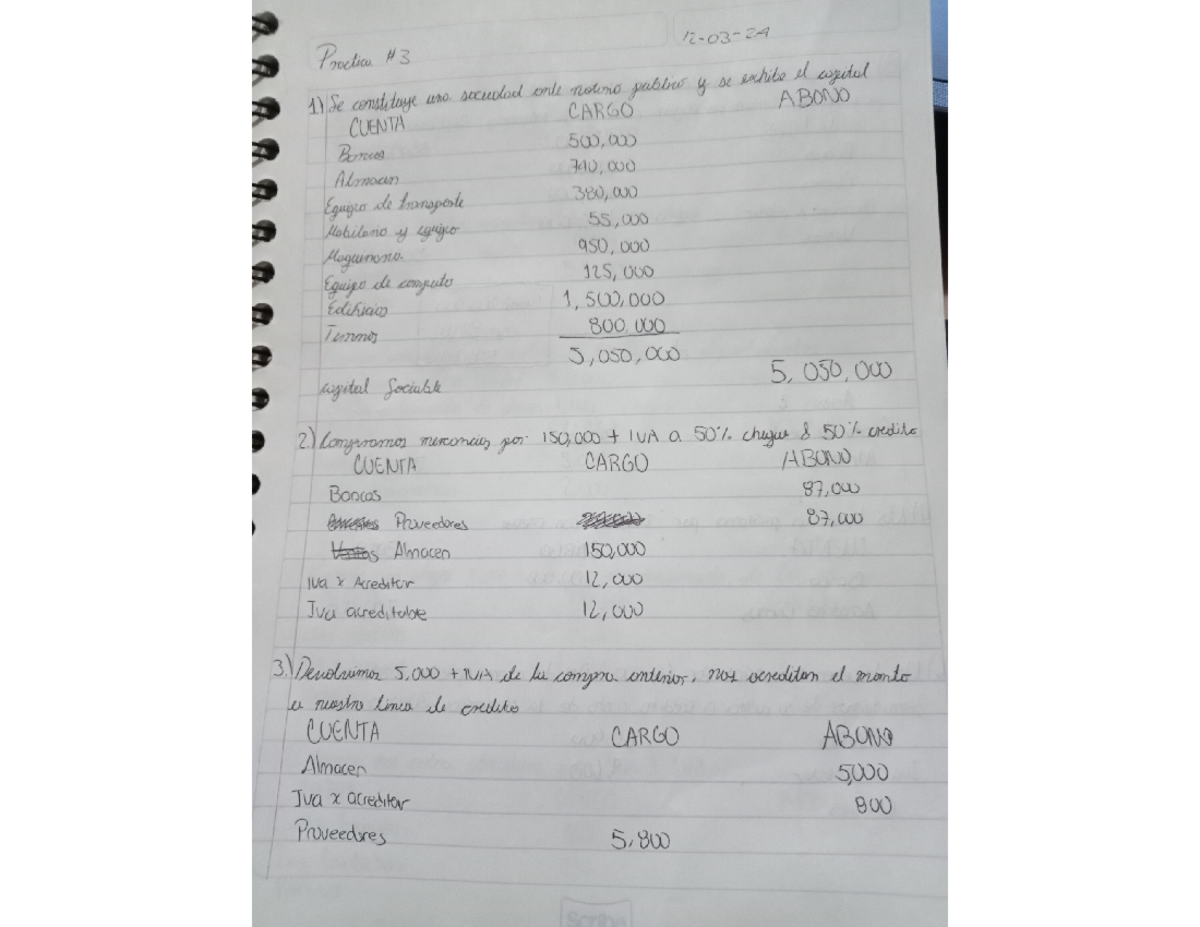 Practica 3 contabilidad de costos - Practica 1) Se constituee uno. sociolad onte noterio public ...