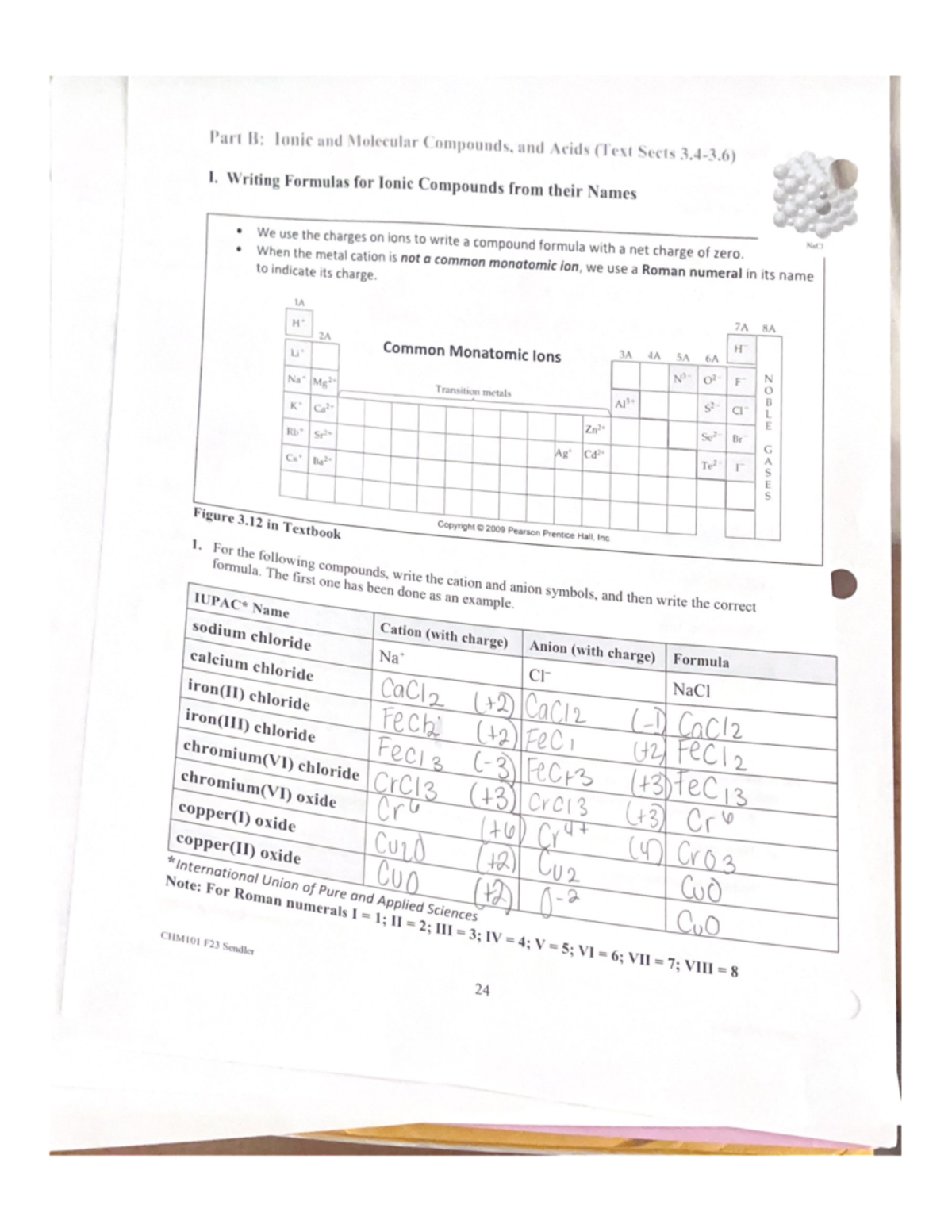 Part B Ionic and Molecular Compounds, and Acids (Test Sects 3 - Studocu