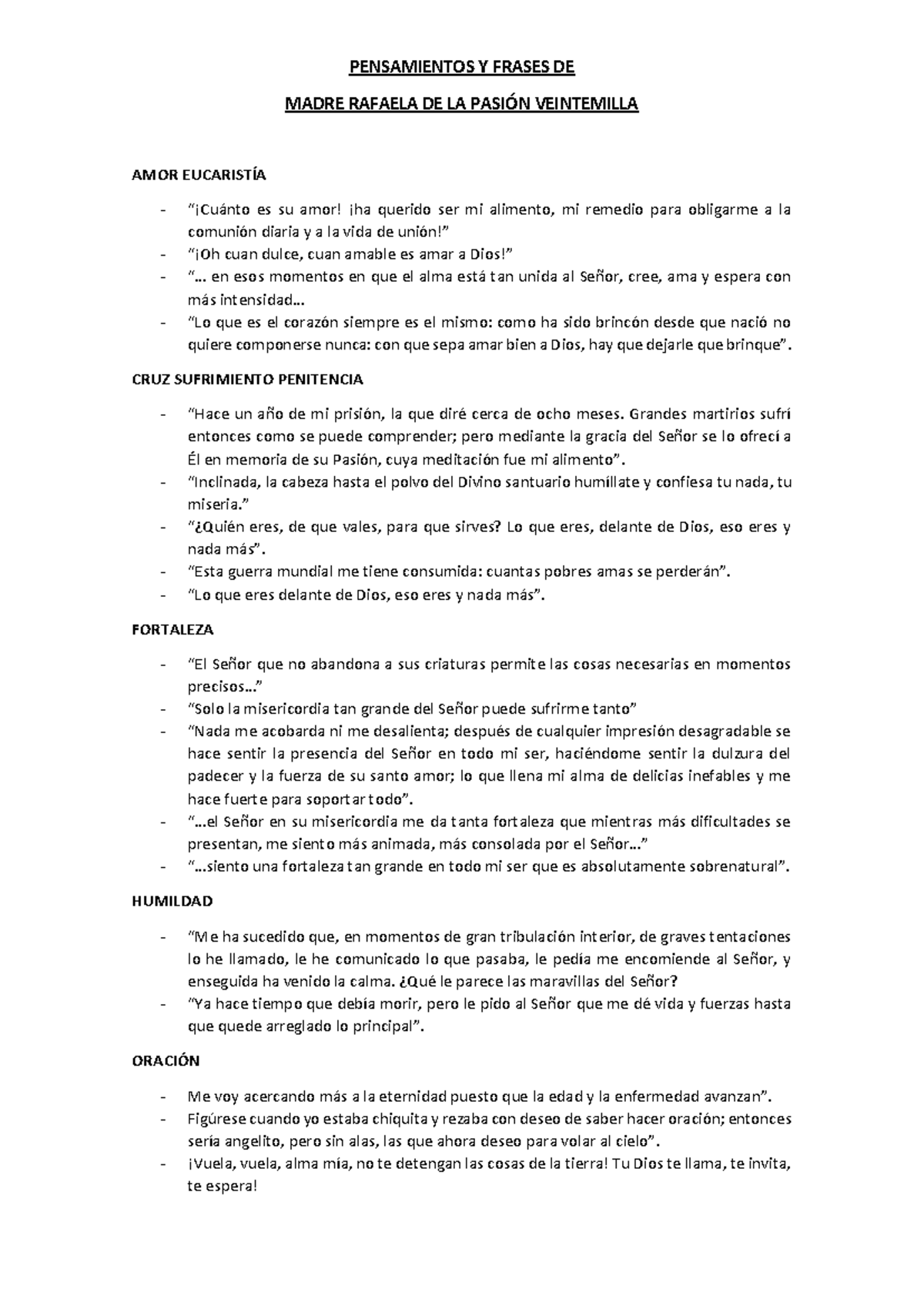 Pensamientos Y Frases DE Madre Rafaela - PENSAMIENTOS Y FRASES DE MADRE ...