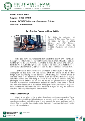 Assignment 1 in NCM 100 - Epo - Name: Crystal Dawn Daliton Course ...