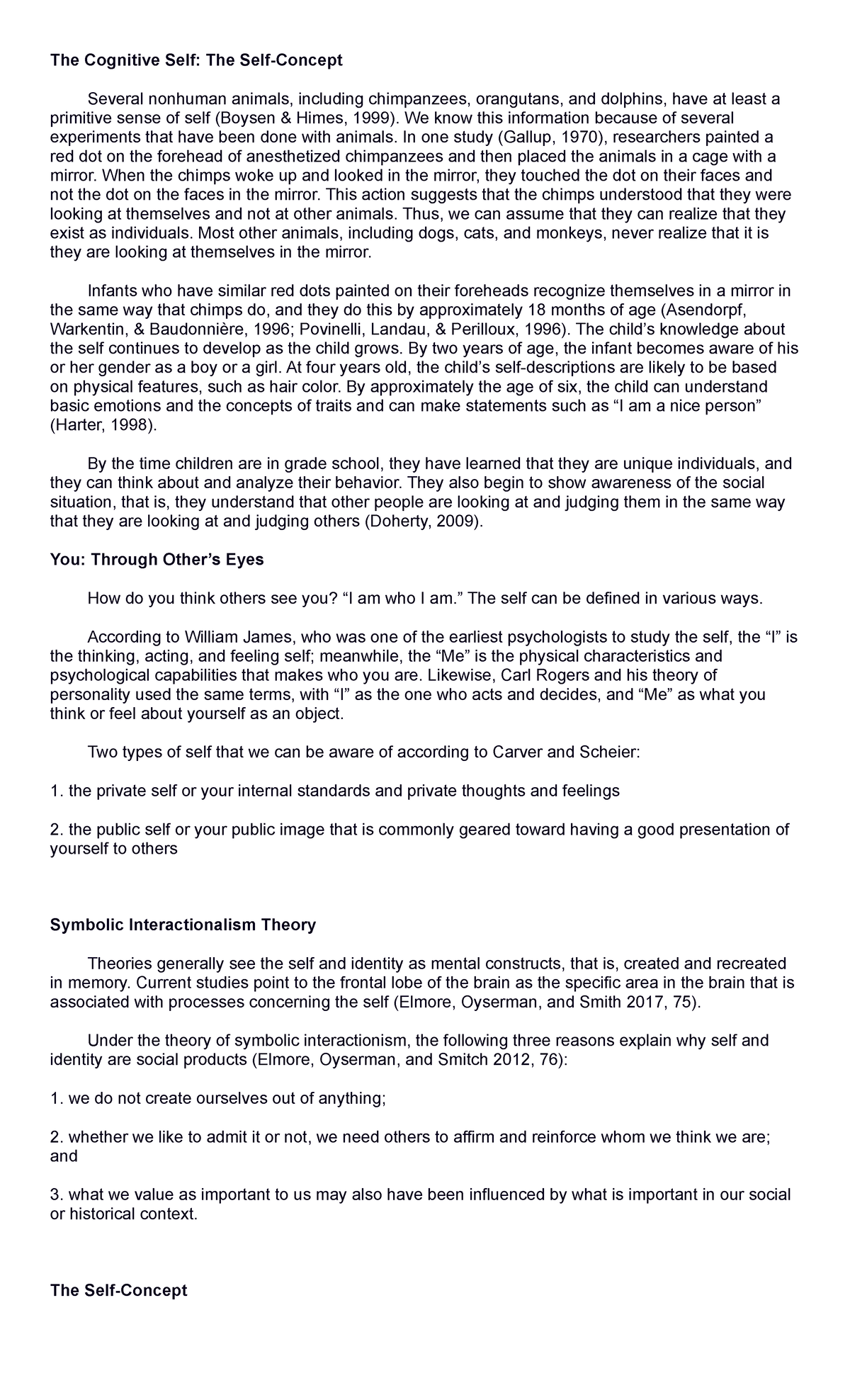 Understanding THE SELF Midterm - The Cognitive Self: The Self-Concept ...