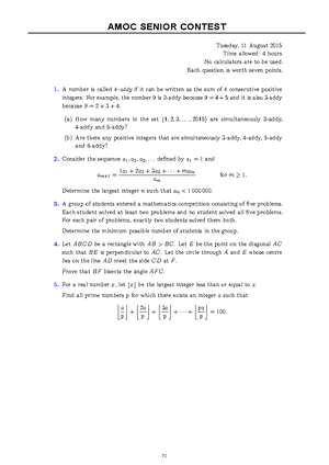 AMO 2022 - Australian Maths Olympiad past paper - AMO 2022 Athu Sathe ...