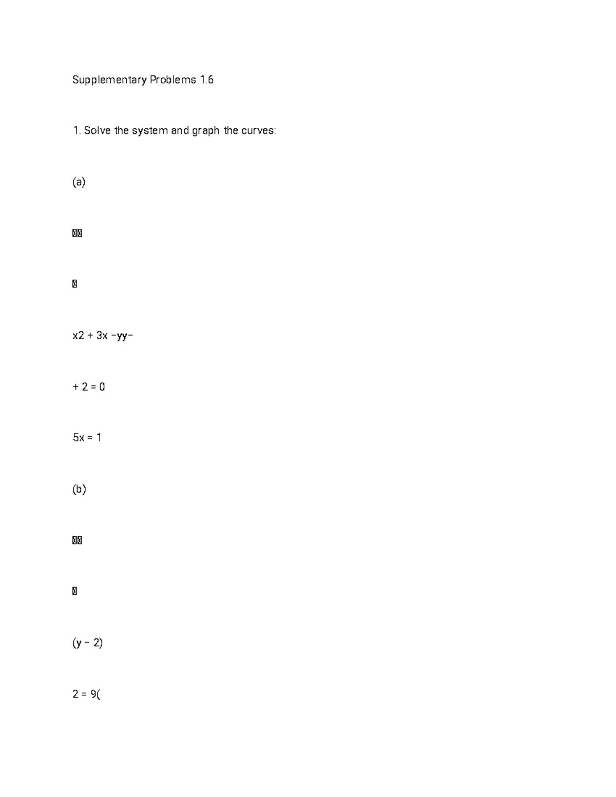 Supplementary P-WPS Office - Supplementary Problems 1. Solve the system ...