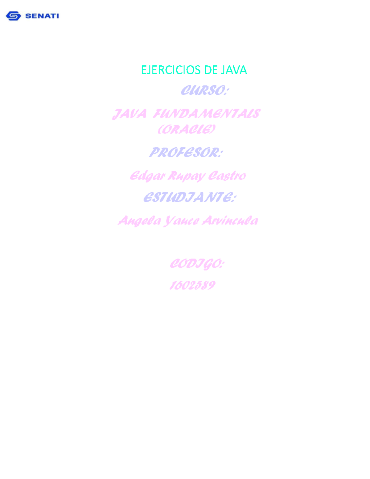 Ejercicios Java Práctica 1 Ejercicios De Java Curso Java