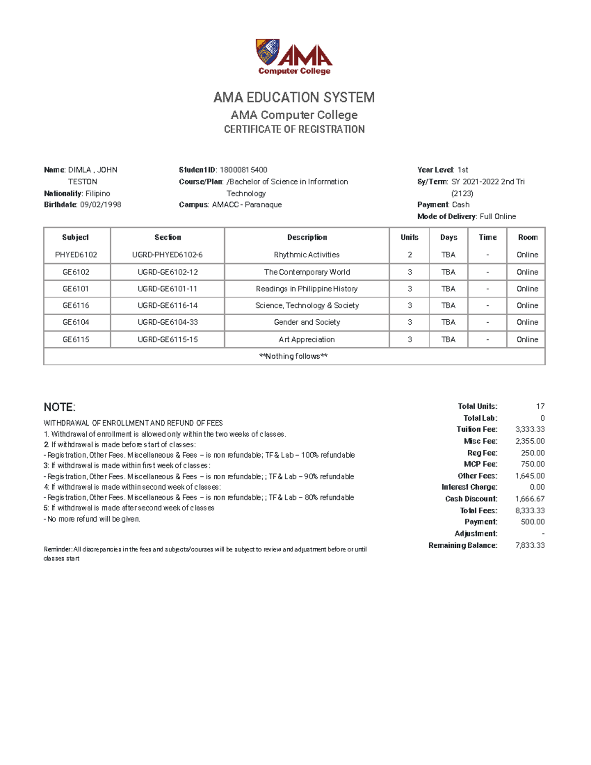Bowser Document - Research Material - AMA EDUCATION SYSTEM AMA Computer ...