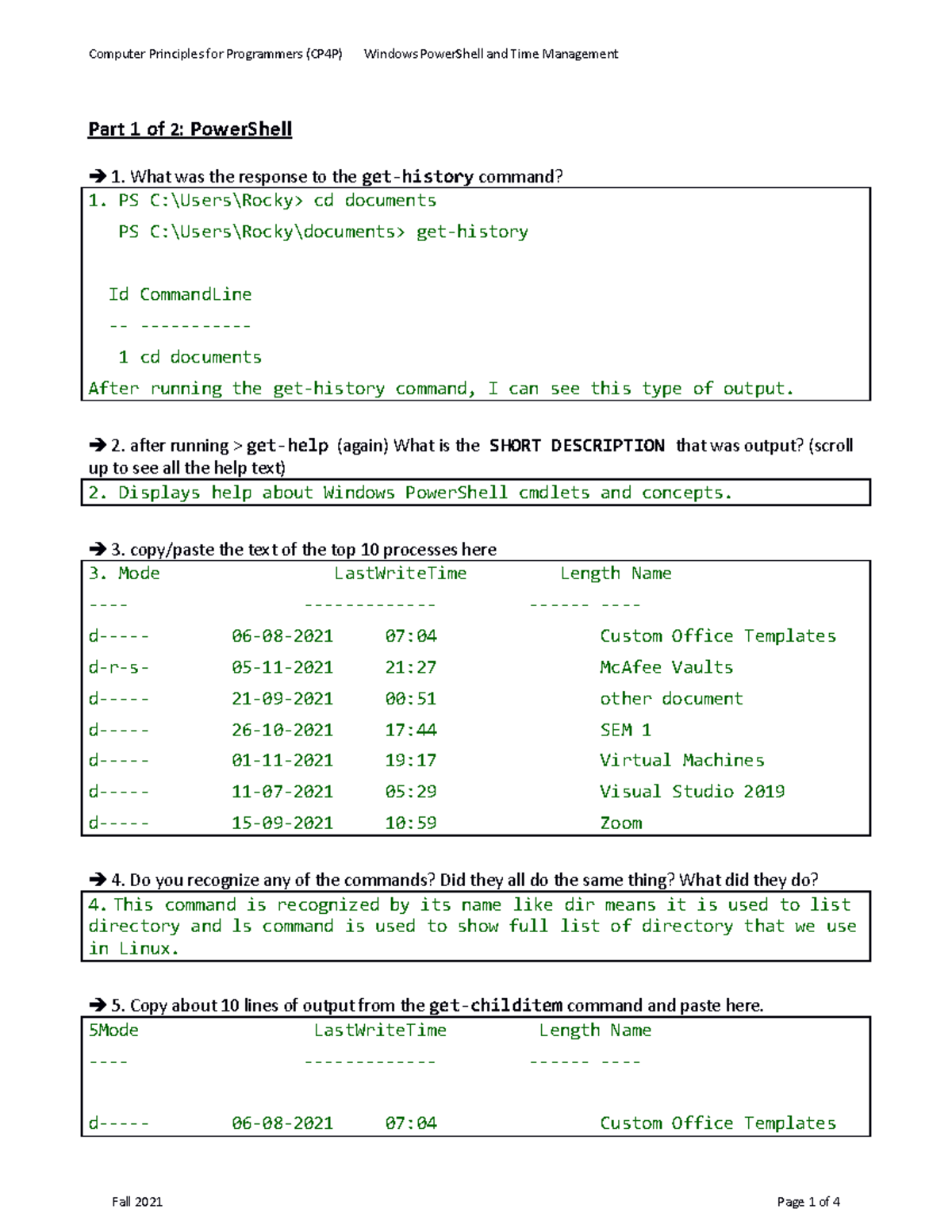 CP4P Week8 Activity - Part 1 of 2 : PowerShell 1. What was the response ...
