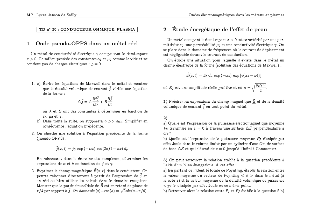 Download - Physico-Chimie Des Materiaux - MP1 Lycée Janson de Sailly Ondes électromagnétiques ...