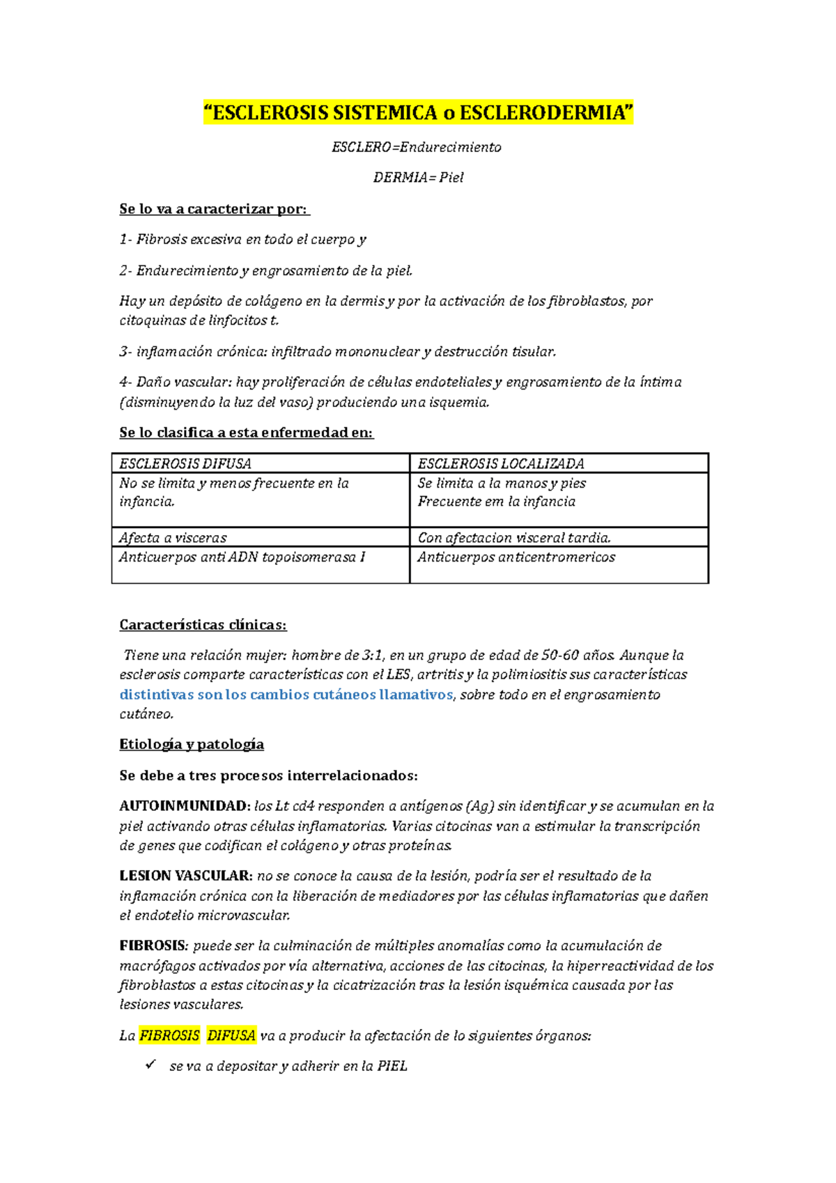 Esclerosis difusa y esclerosis localizada "PATOLOGIA" - “ESCLEROSIS ...
