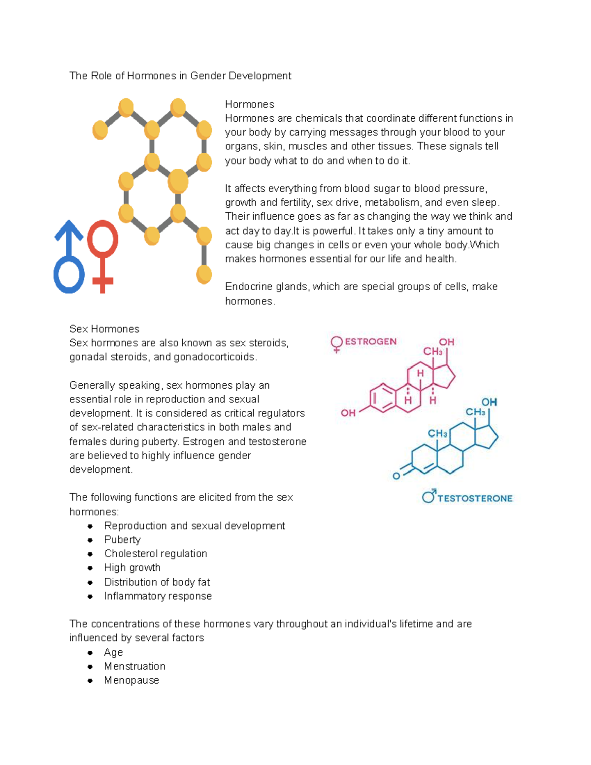 The role of hormones on gender development - The Role of Hormones in ...
