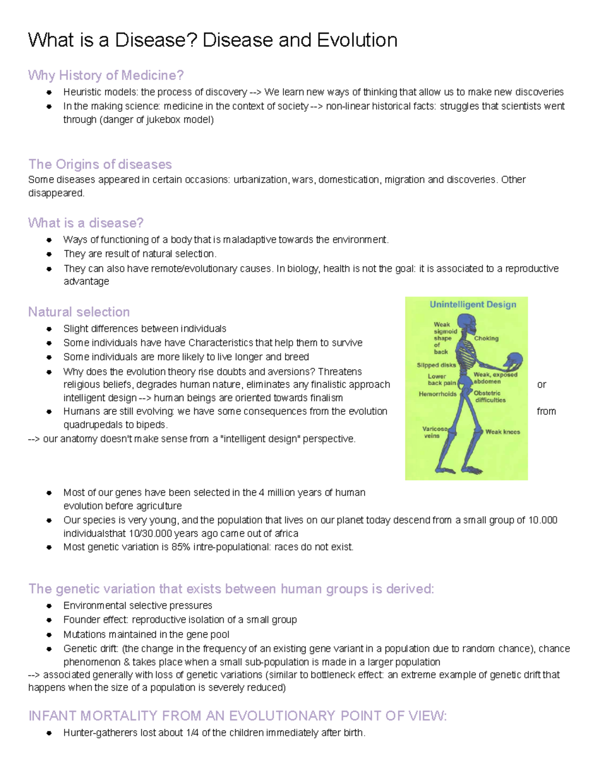 MHE 1 - history of medicine - What is a Disease? Disease and Evolution ...