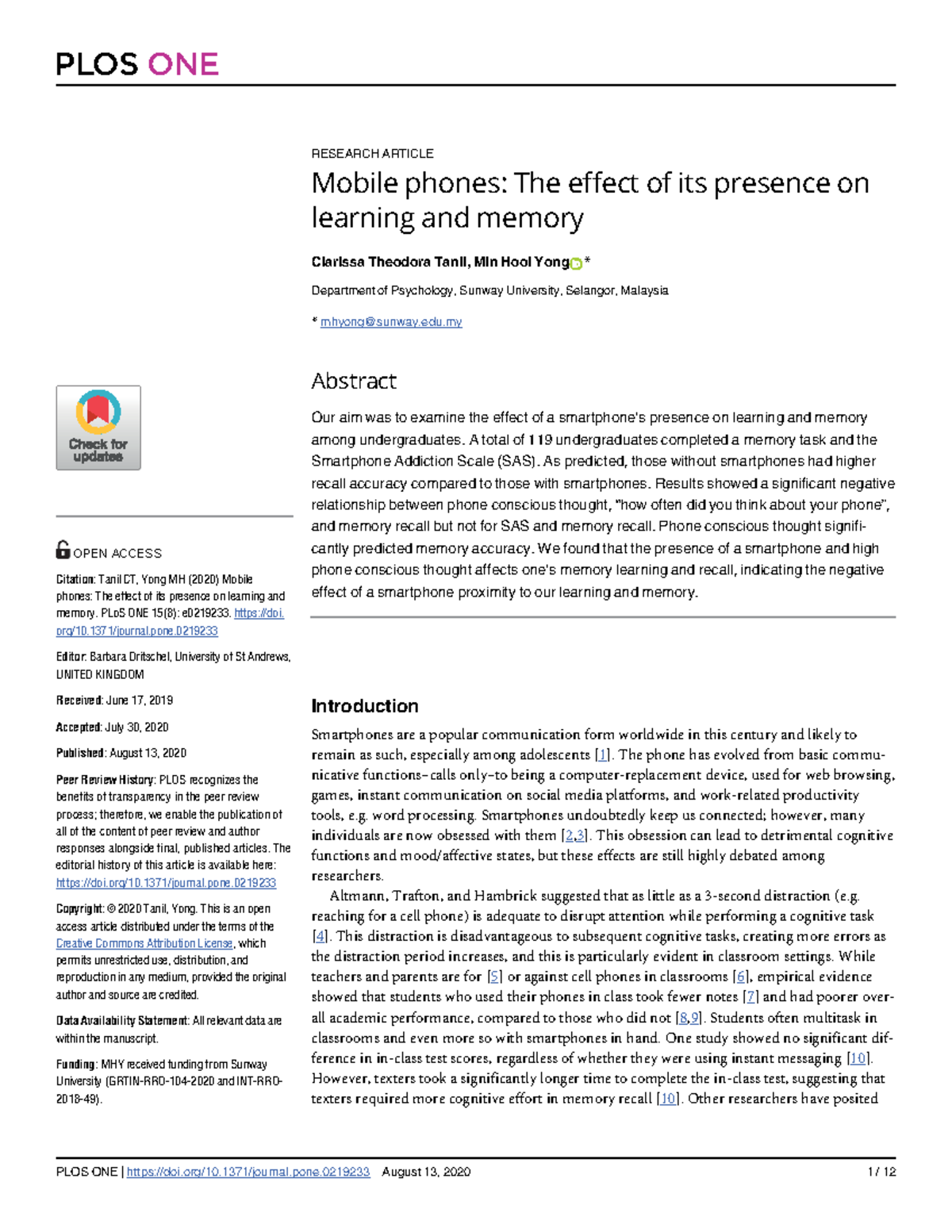 Article 2 - fdsbsfd - RESEARCH ARTICLE Mobile phones: The effect of its ...