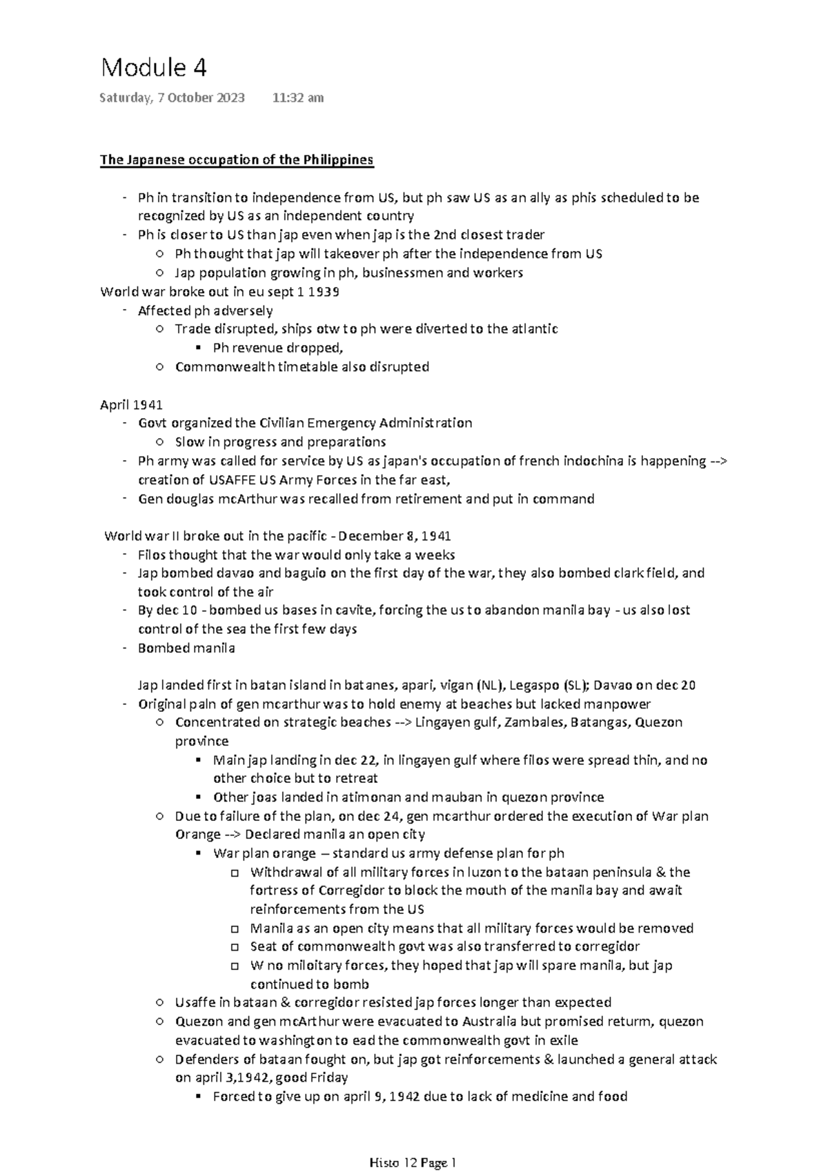 Module 4 - The Japanese occupation of the Philippines Ph in transition to independence from US ...