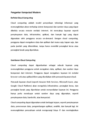 Pengantar Komputasi Modern Cloud Computing C - Pengantar Komputasi Modern Layanan cloud ...