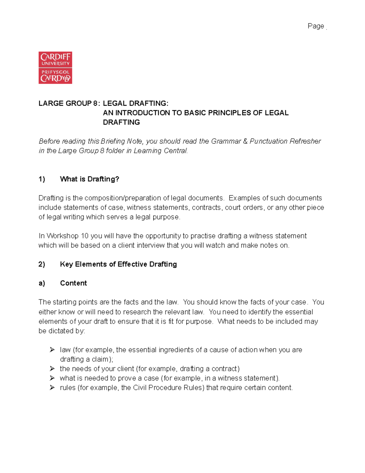 Large Group 8 (Briefing Note) Final Version - LARGE GROUP 8: LEGAL ...