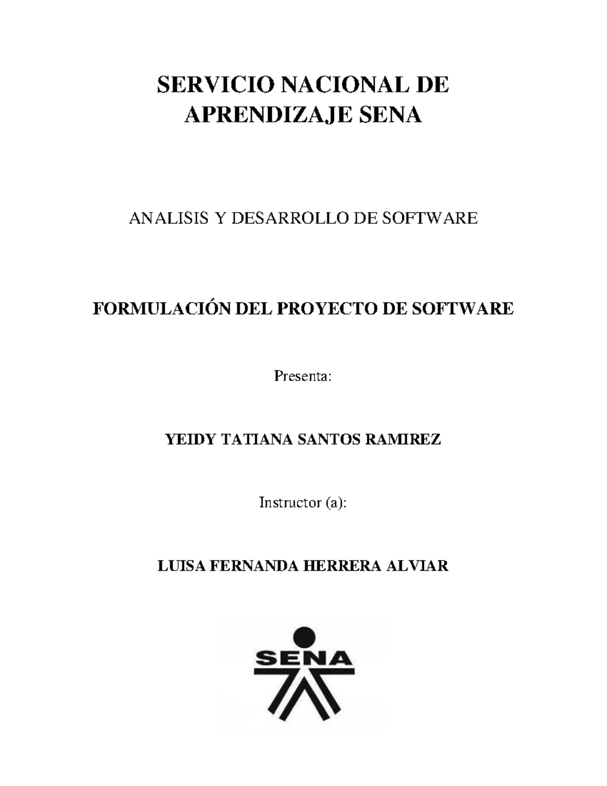 EVO2 Formulacion DEL Proyecto DE Software - SERVICIO NACIONAL DE ...