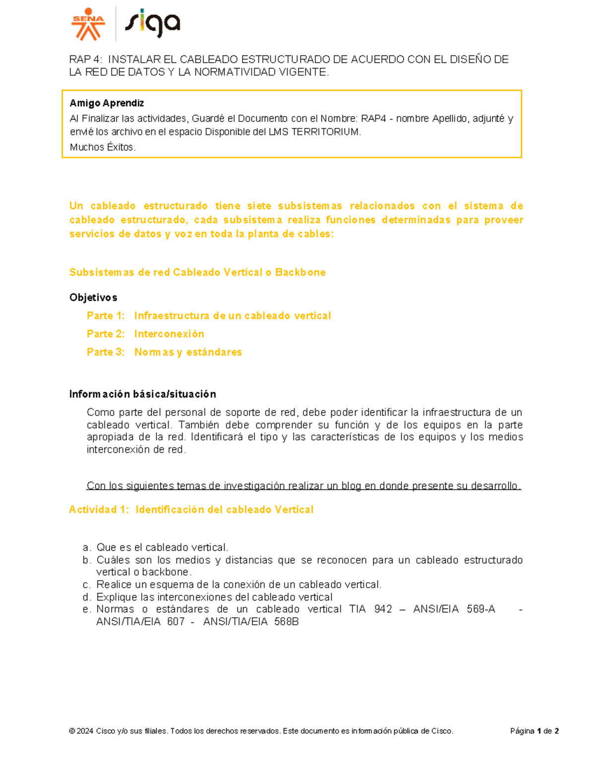 Guia Cableado Vertical o backbone - RAP 4: INSTALAR EL CABLEADO ...