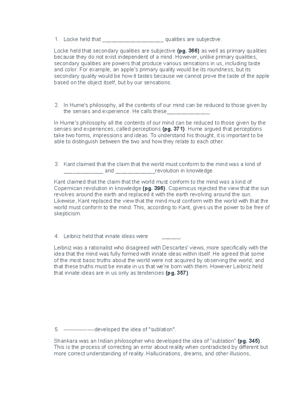 Philosophical Views on Qualities and Perceptions - Studocu