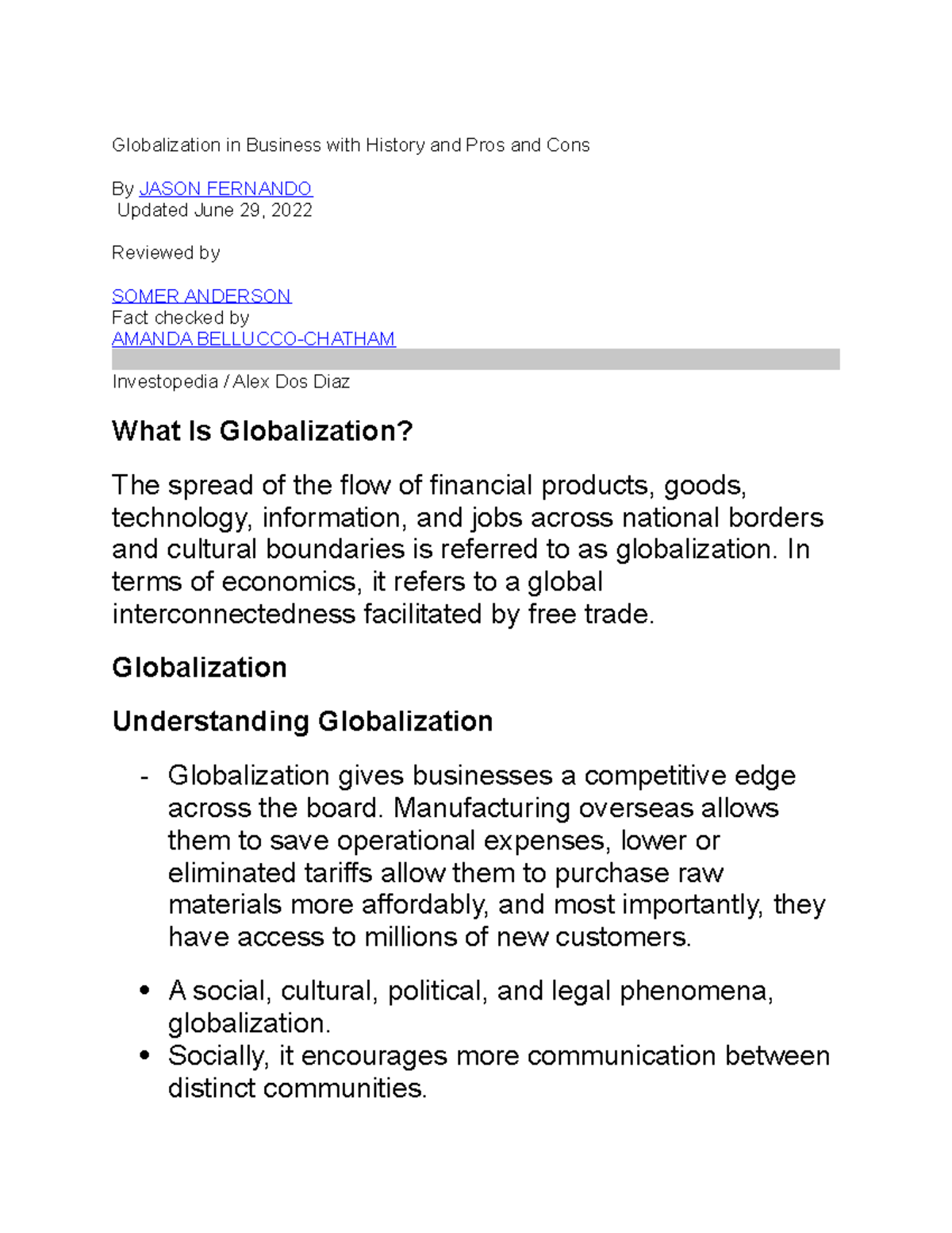 Globalization - Mr. Jerome - Globalization in Business with History and ...