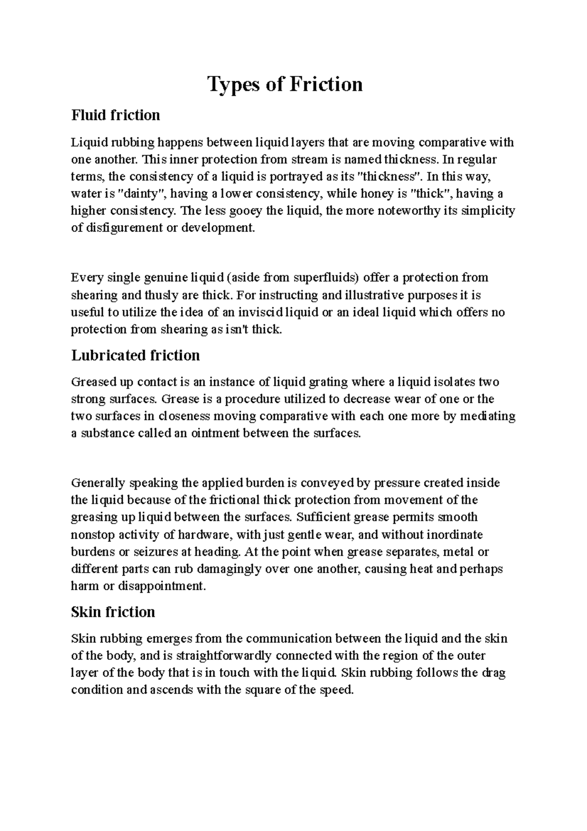 Types of Friction - Ifah - Types of Friction Fluid friction Liquid ...